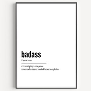 Badass Definition Print - Etsy