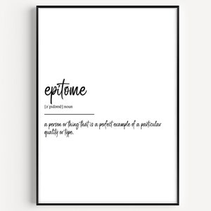 Epitome Definition Print - Etsy