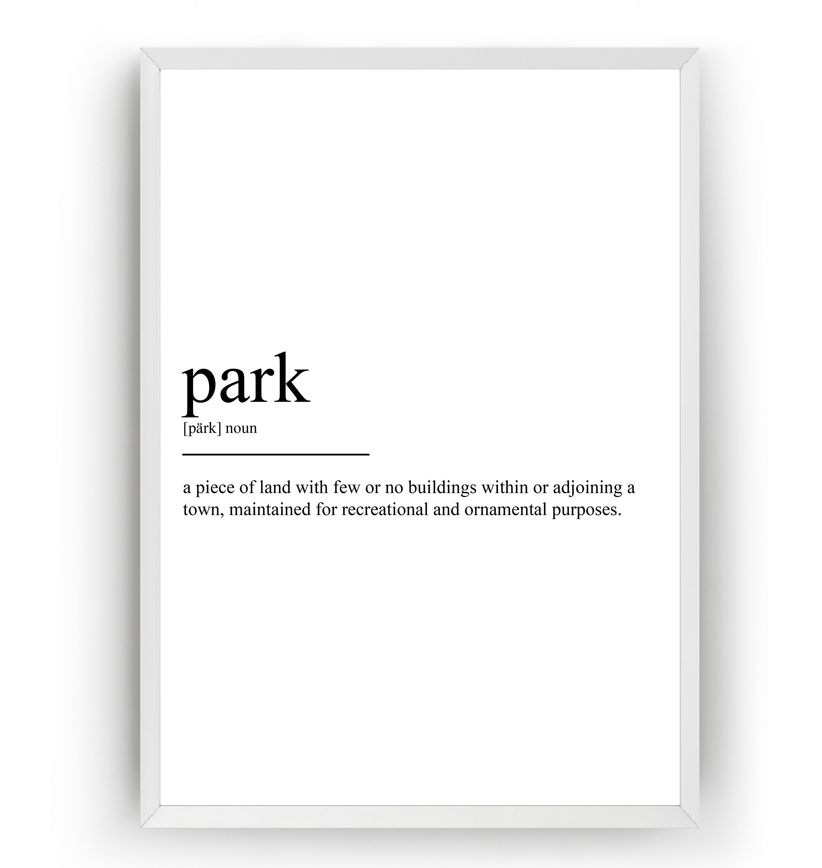 Park Definition Print | Etsy