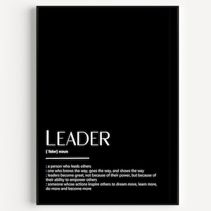 Leader Definition Print - Etsy