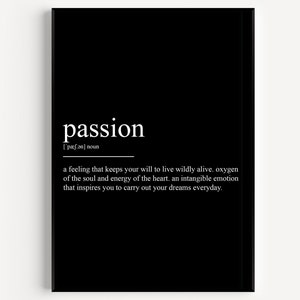 Passion Definition Print - Etsy
