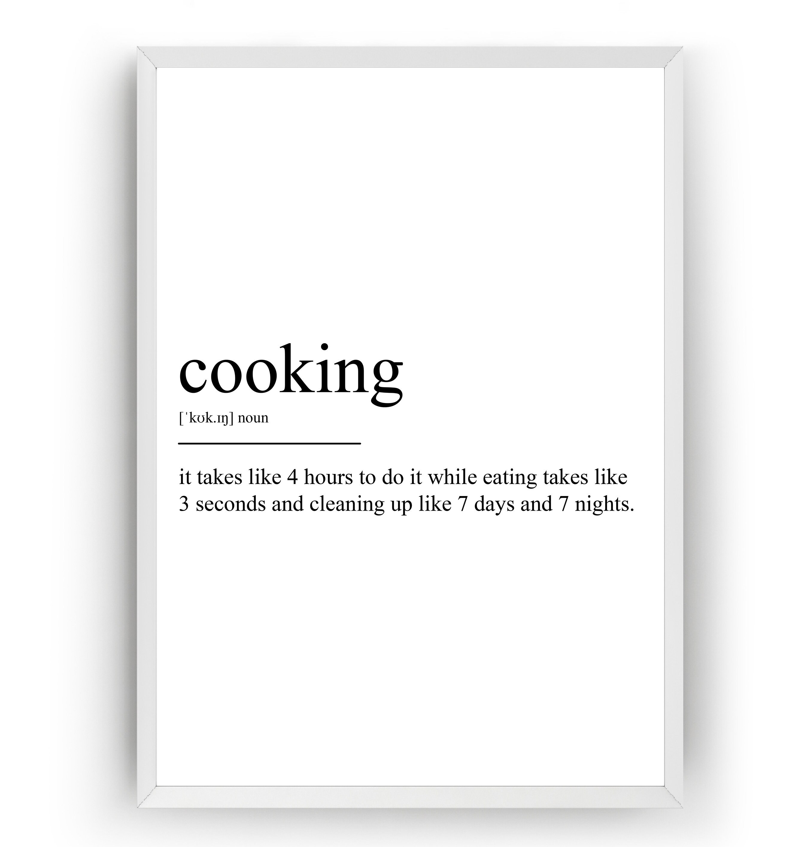 Cooking Definition Print - Etsy