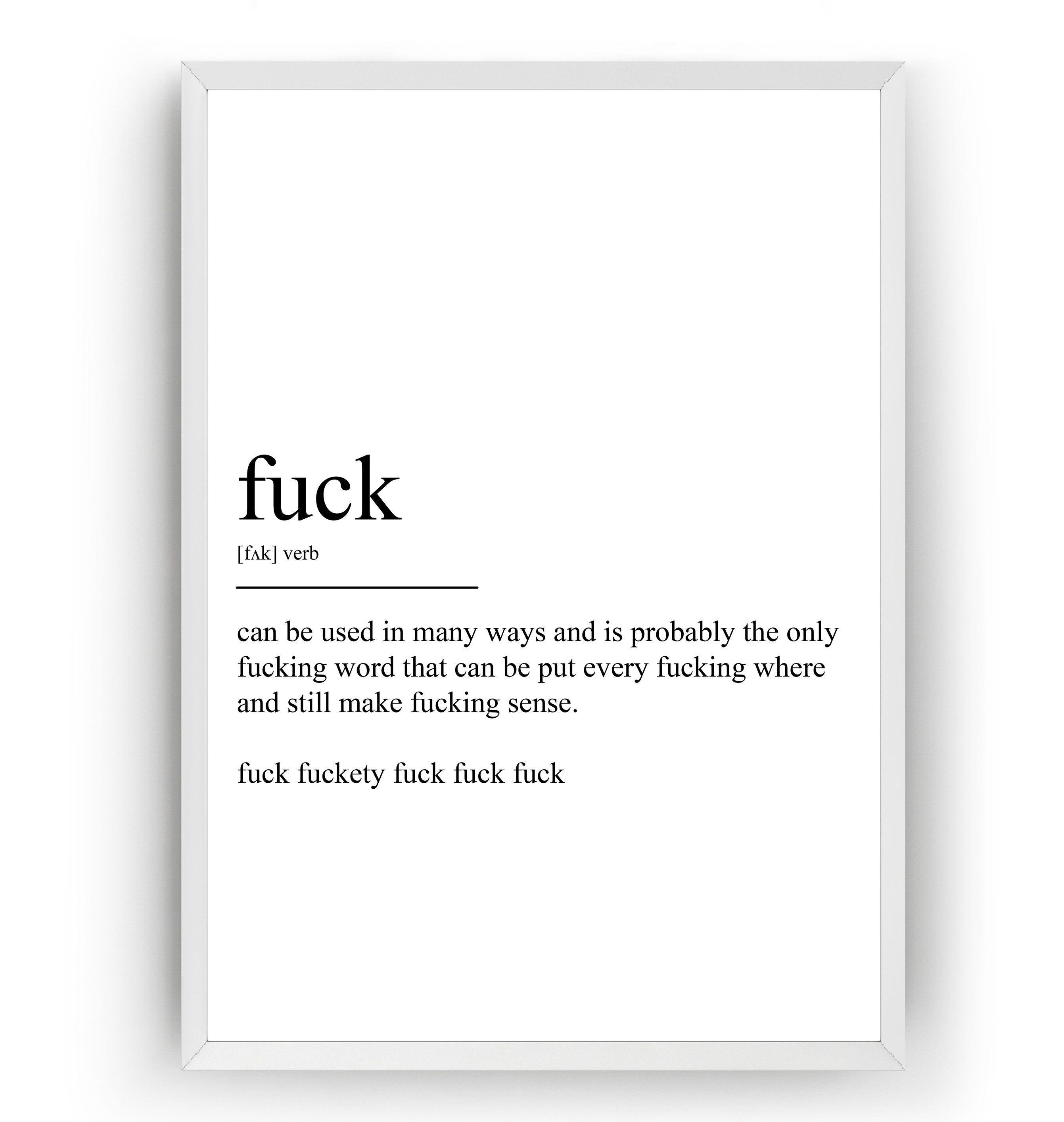Fuck Definition Print Etsy UK Fuck Definition Print Etsy UK
