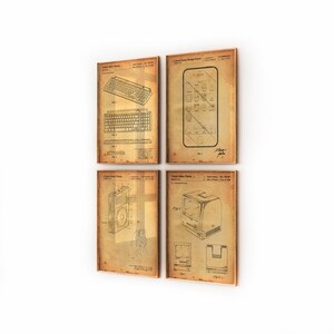 Apple Set of 4 Patent Prints Steve Jobs Blueprint Poster - Etsy