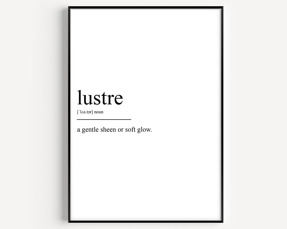 Lustre Definition Print - Etsy UK
