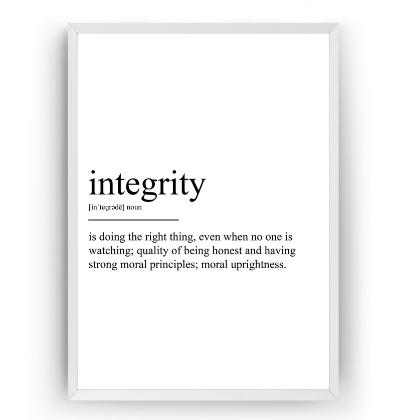 Integrity Definition Print Version 3 - Etsy