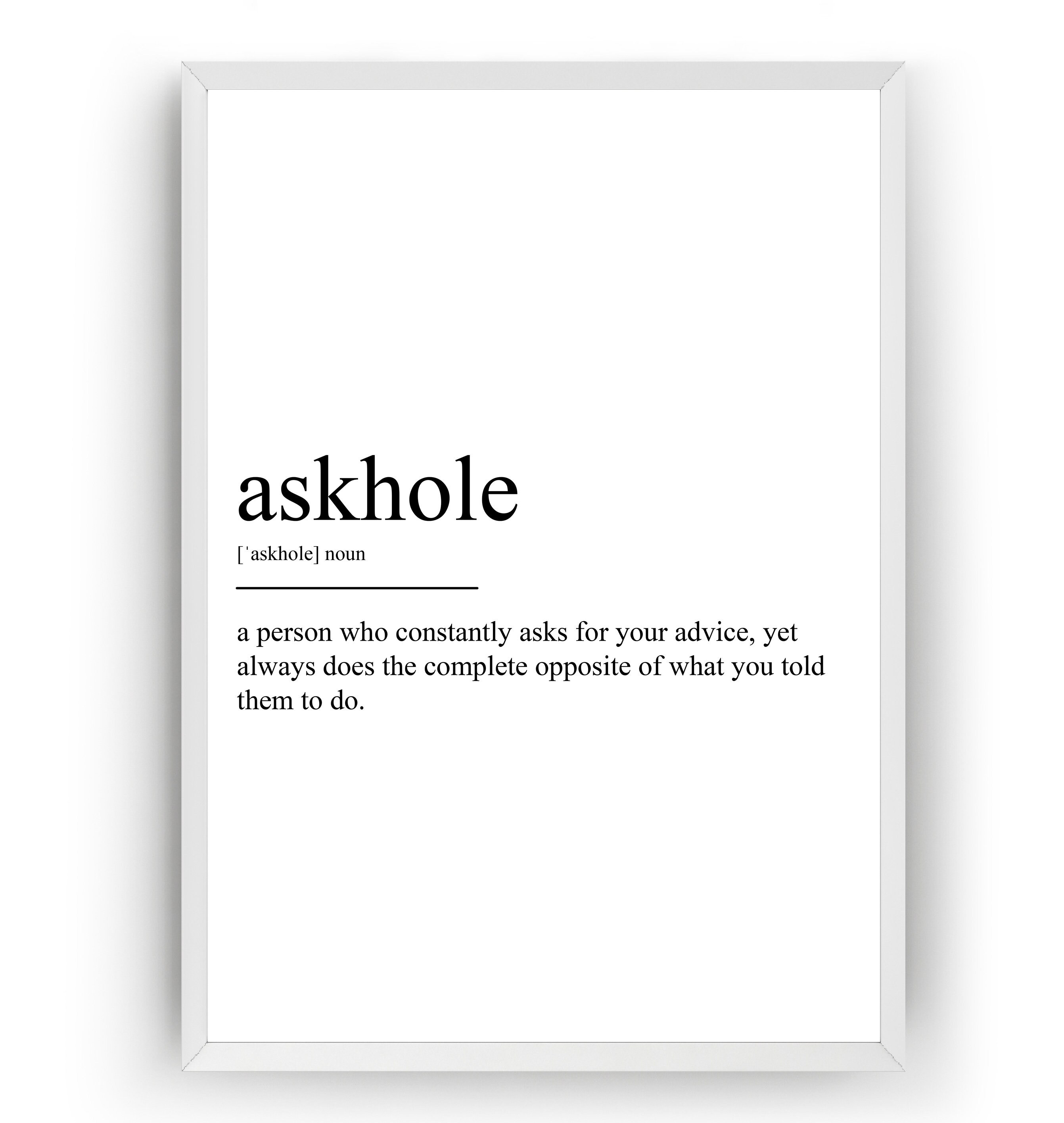 Askhole Definition Print - Etsy
