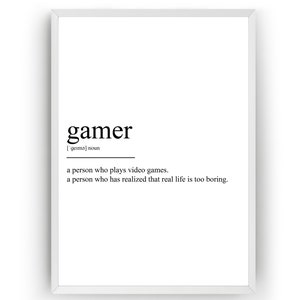 Gamer Definition Print - Etsy