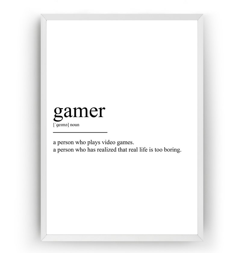 Gamer Definition Print - Etsy