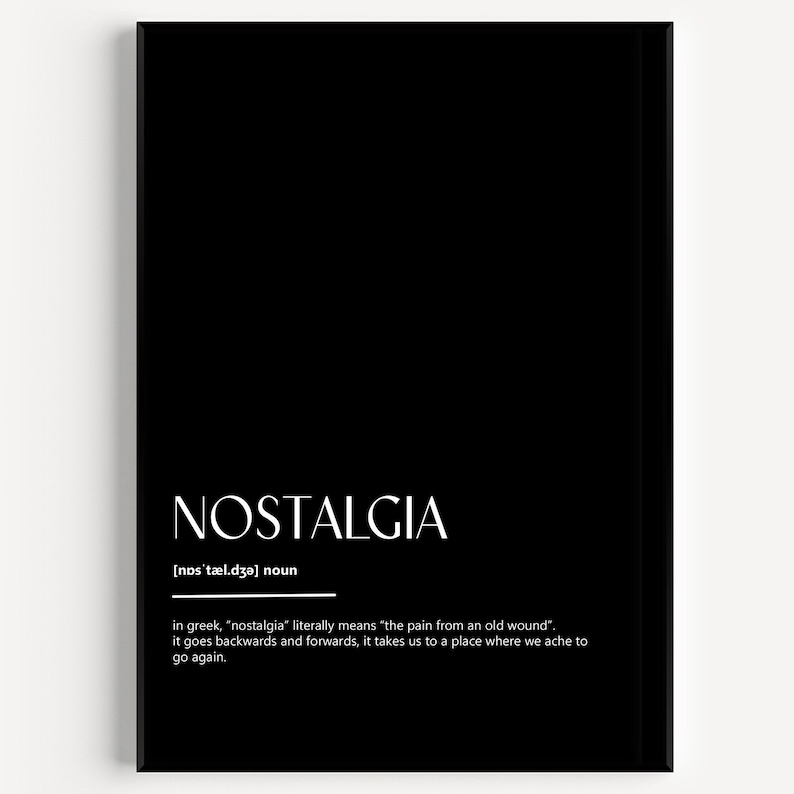 Nostalgia Definition Print - Etsy