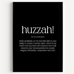Huzzah Definition Print - Etsy