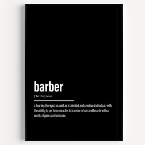 Barber Definition Print - Etsy