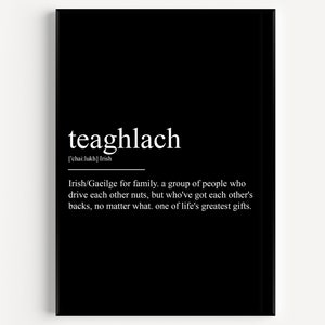 Teaghlach Definition Print - Etsy