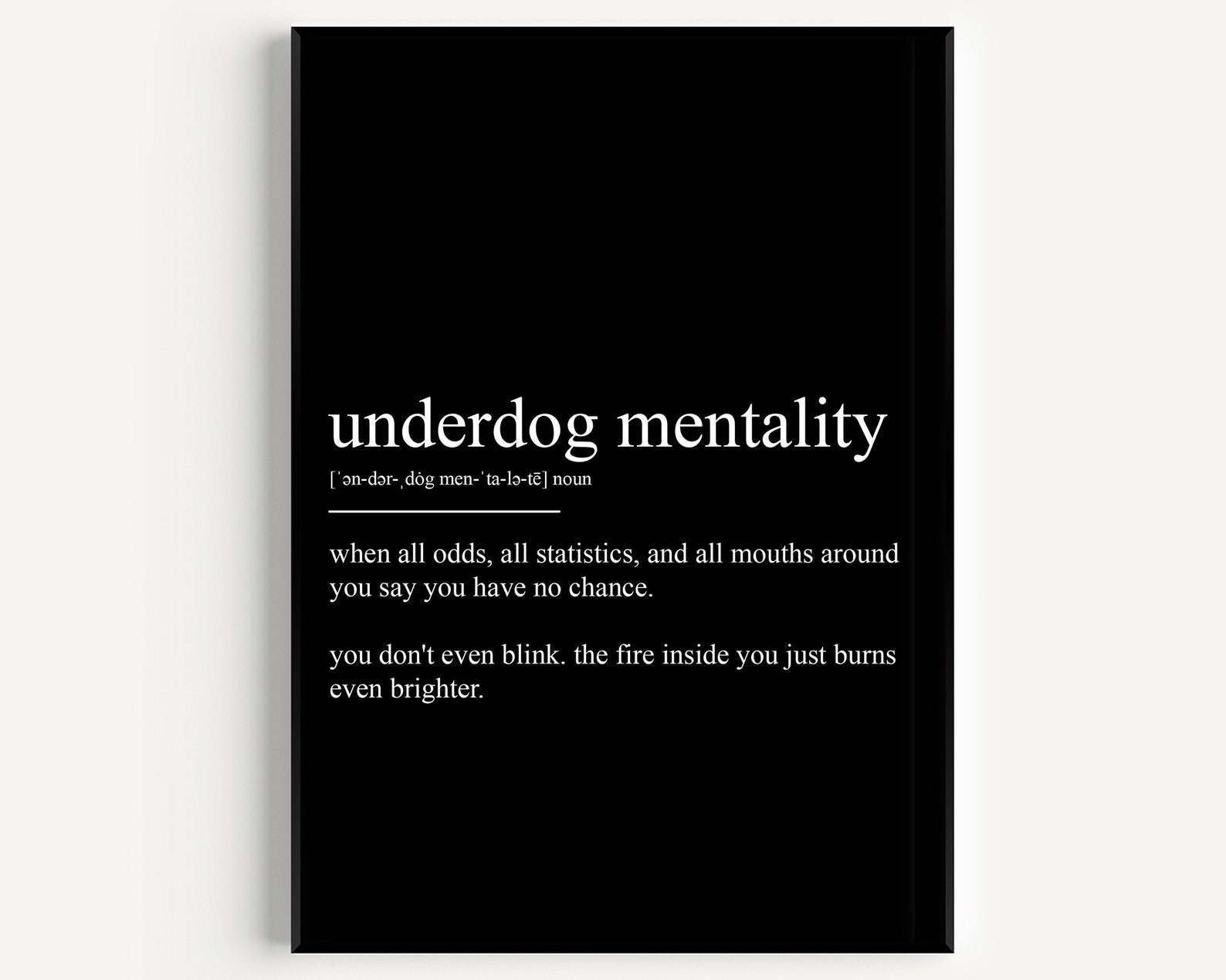 Underdog Mentality Definition Print - Etsy UK