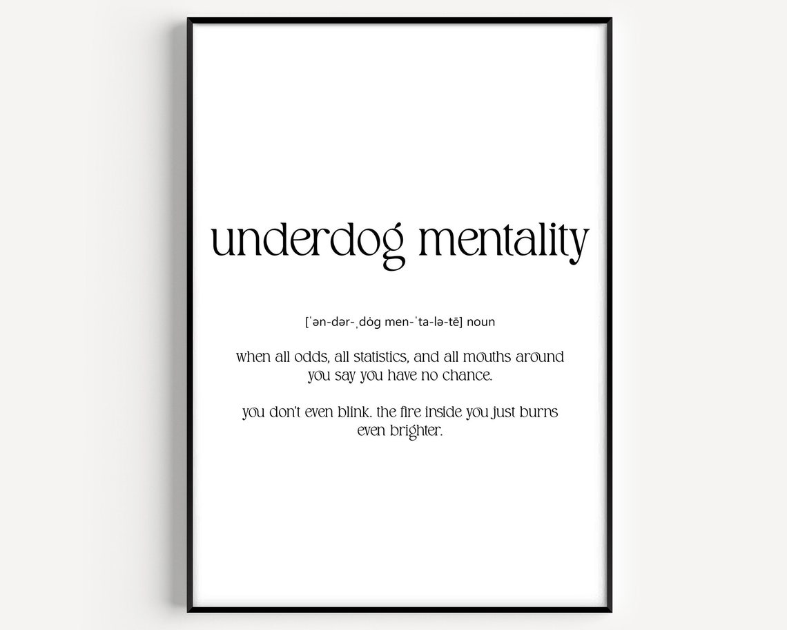 Underdog Mentality Definition Print - Etsy UK