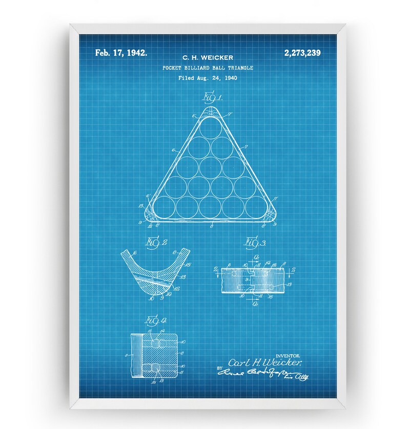 Pool Billiards Triangle 1942 Patent Print Games Room Wall Art - Etsy