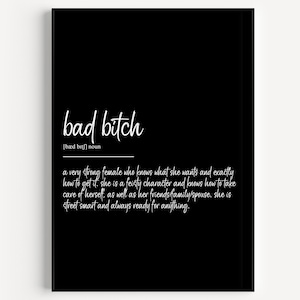 Bad Bitch Definition Print - Etsy