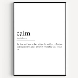 Calm Definition Print - Etsy