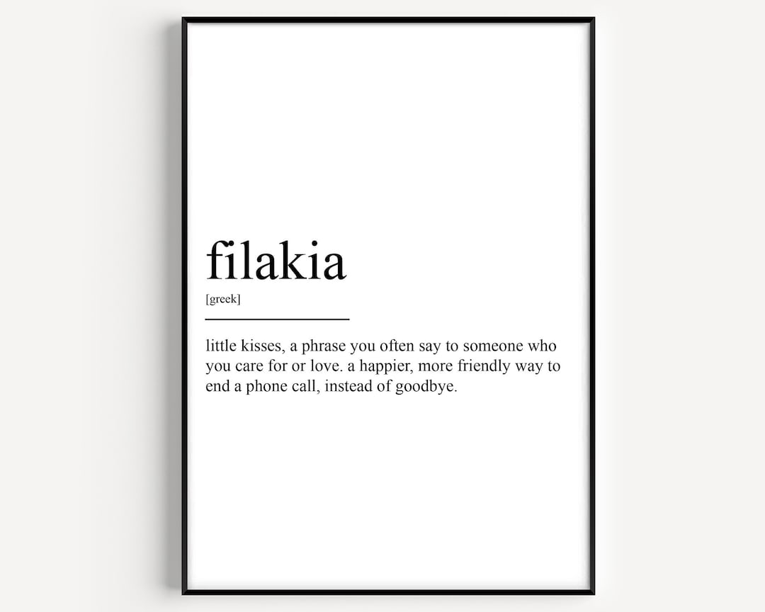 Filakia Definition Print - Etsy