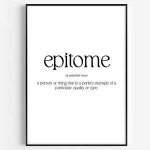 Epitome Definition Print - Etsy