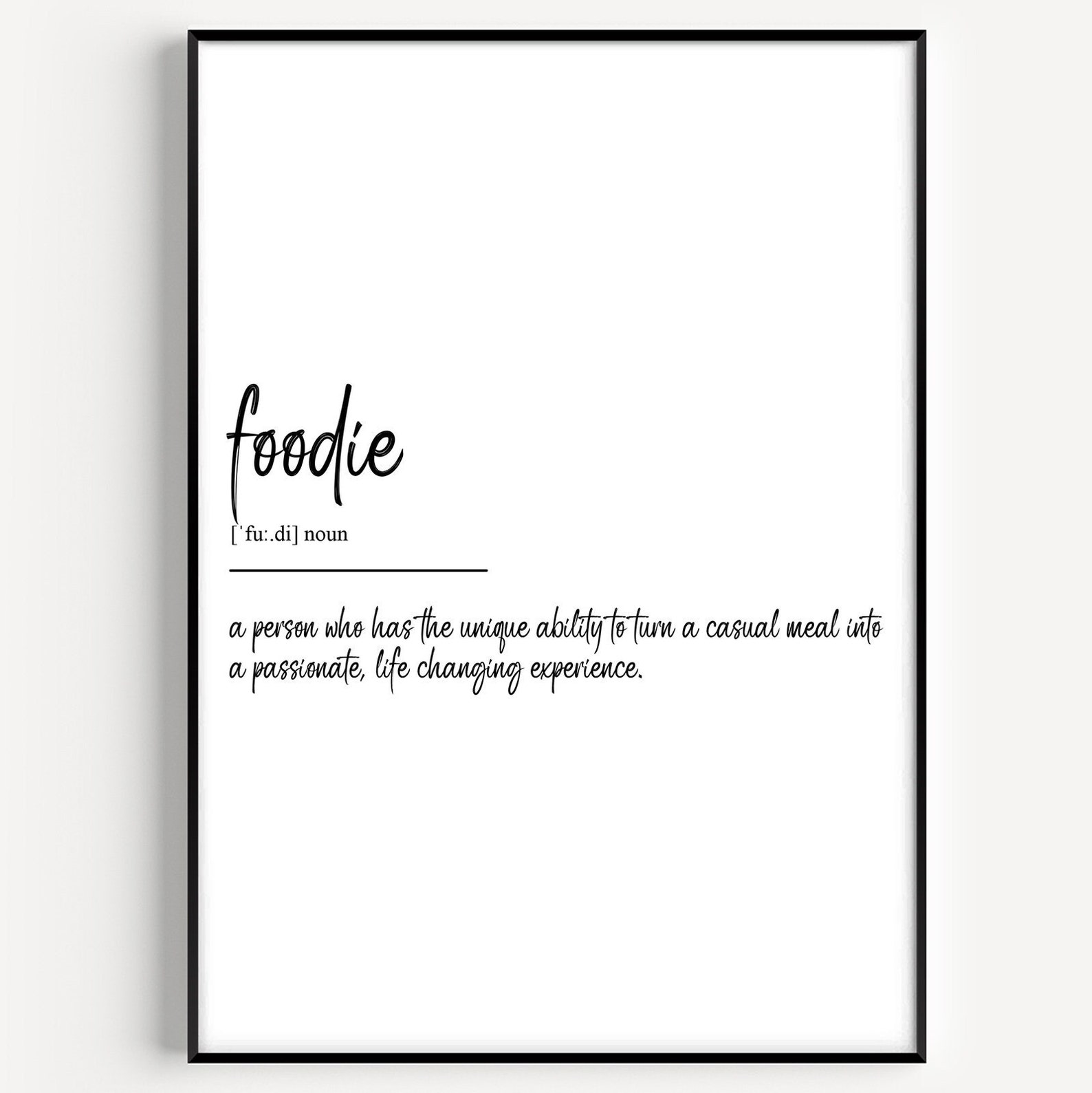 Foodie Definition Print - Etsy UK