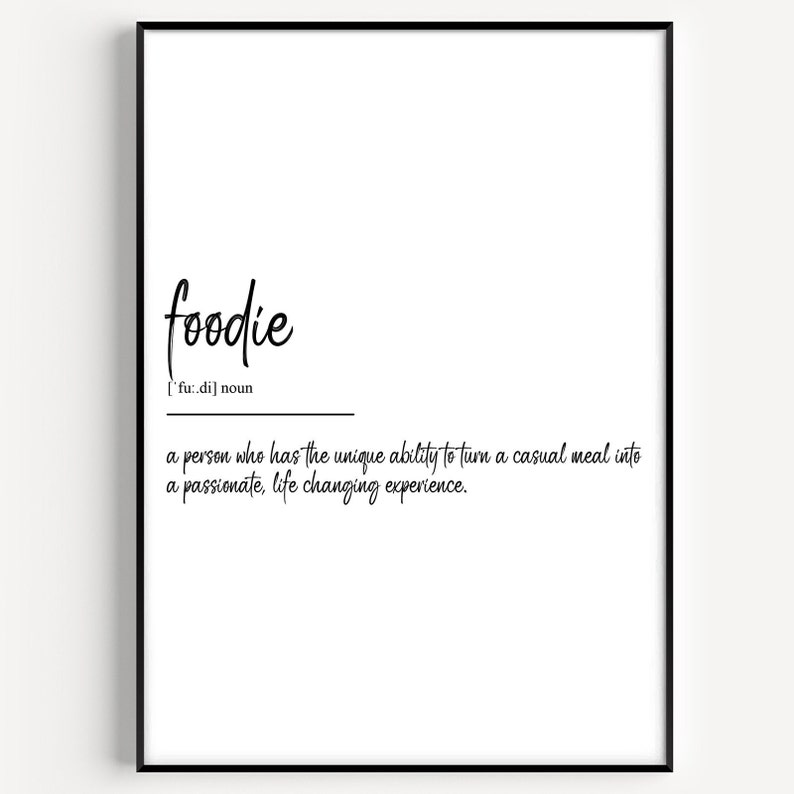 Foodie Definition Print - Etsy UK