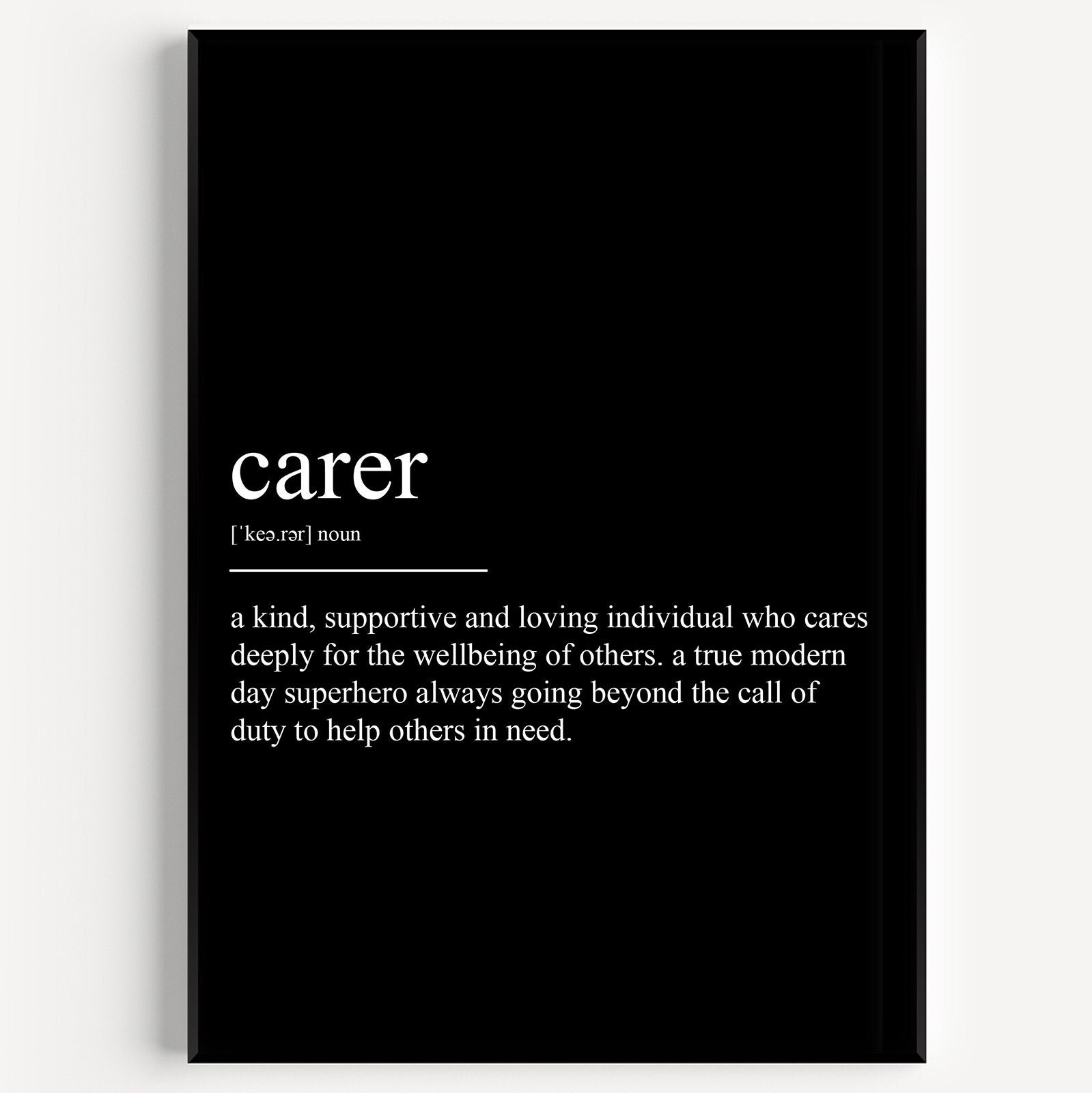 Carer Definition Print - Etsy UK