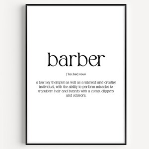 Barber Definition Print - Etsy