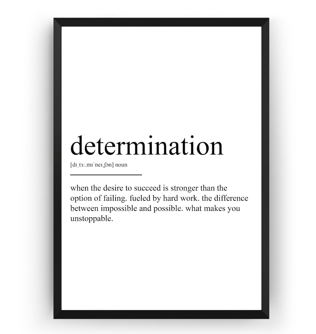 Determination Definition Print - Etsy