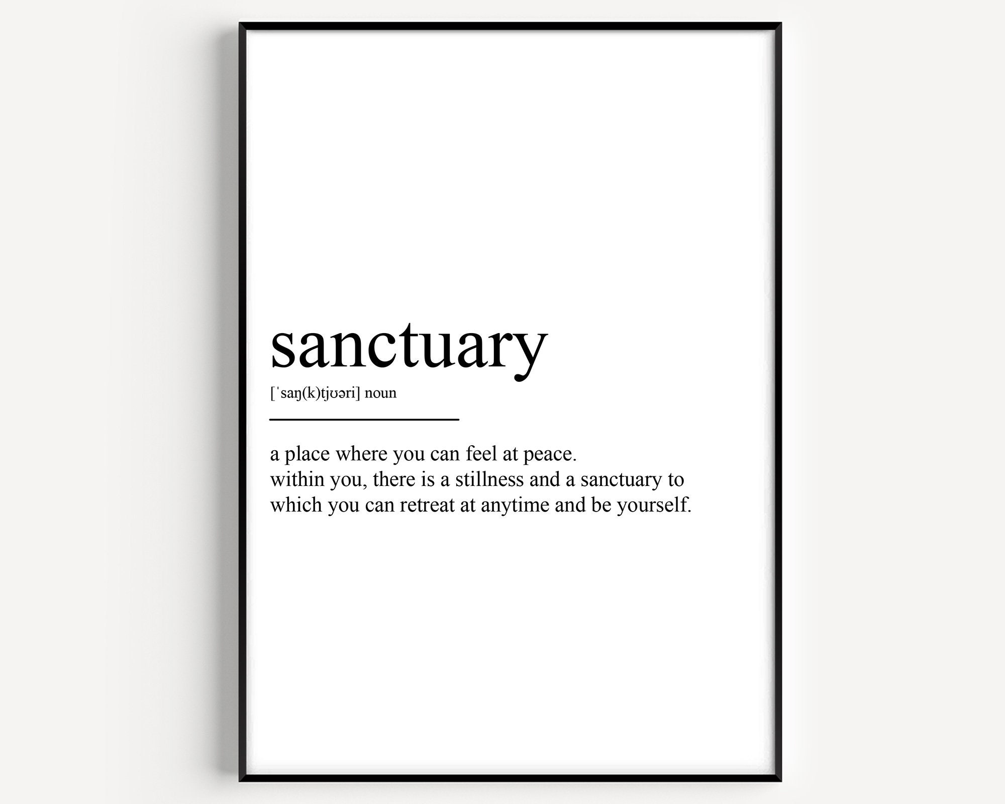 Sanctuary Definition Print - Etsy
