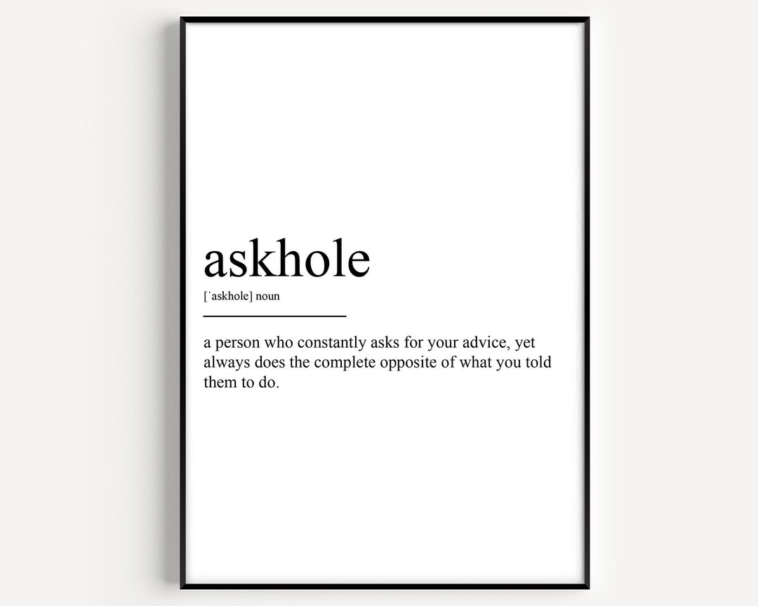 Askhole Definition Print - Etsy