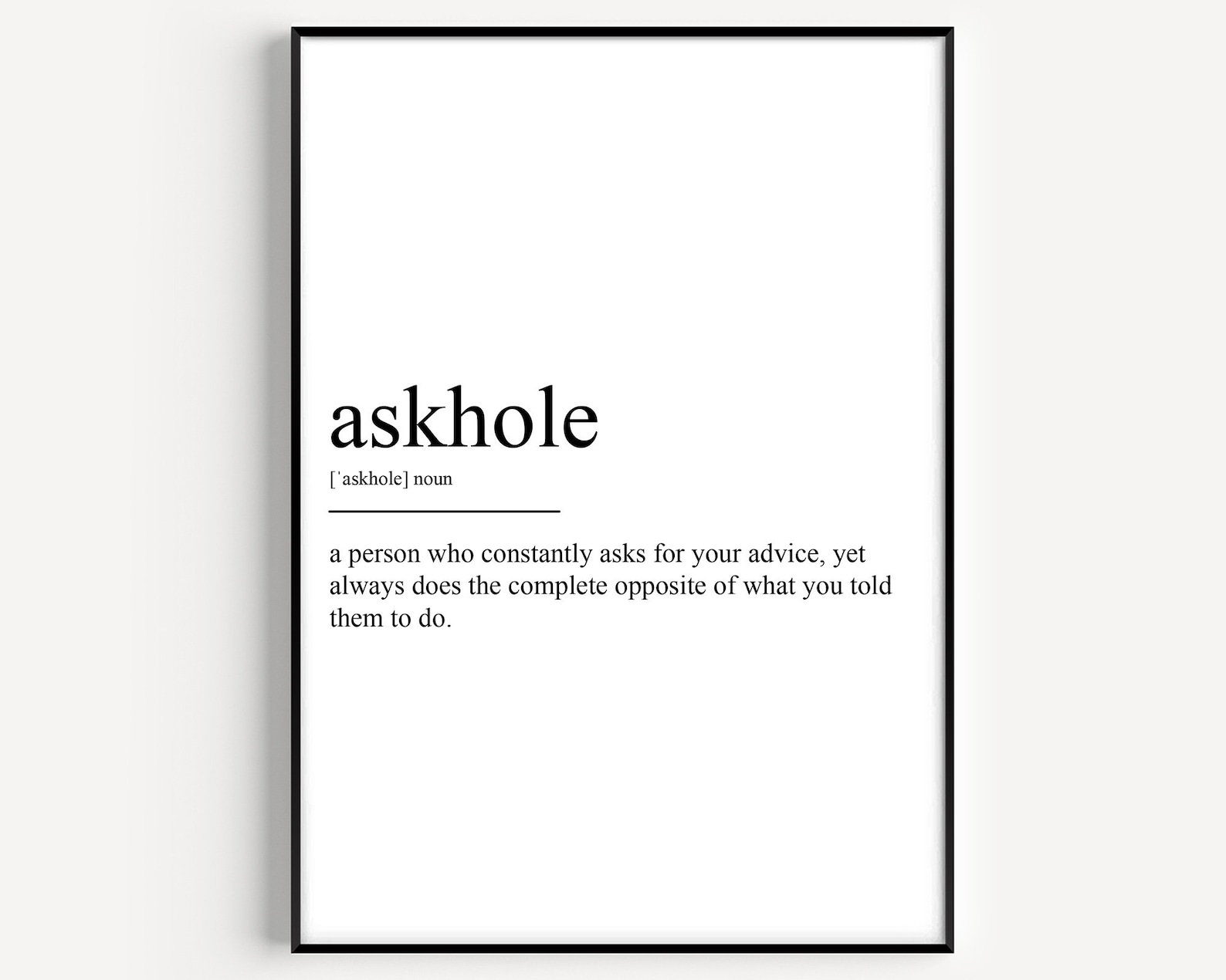 Askhole Definition Print - Etsy