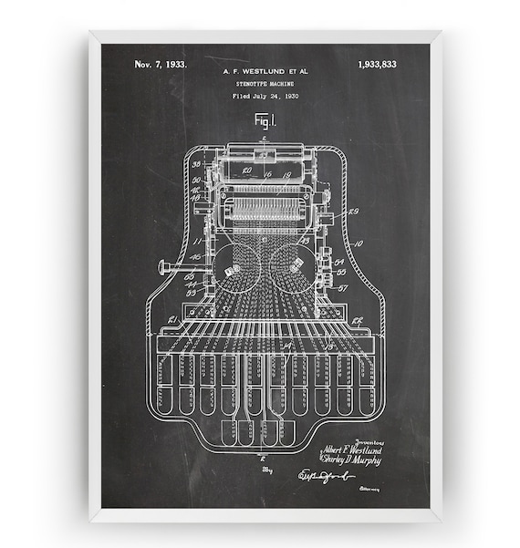Stenotype Machine 1933 Patent Print Courtroom Lawyer - Etsy