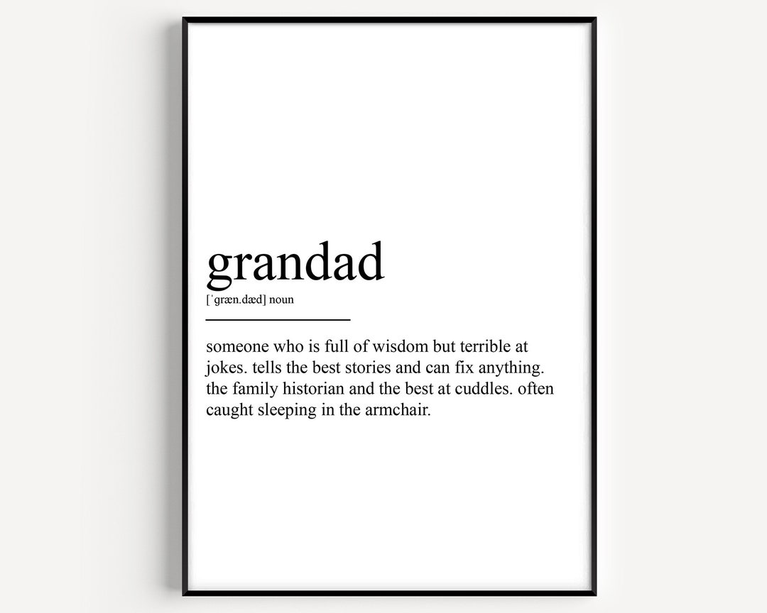 Grandad Definition Print - Etsy
