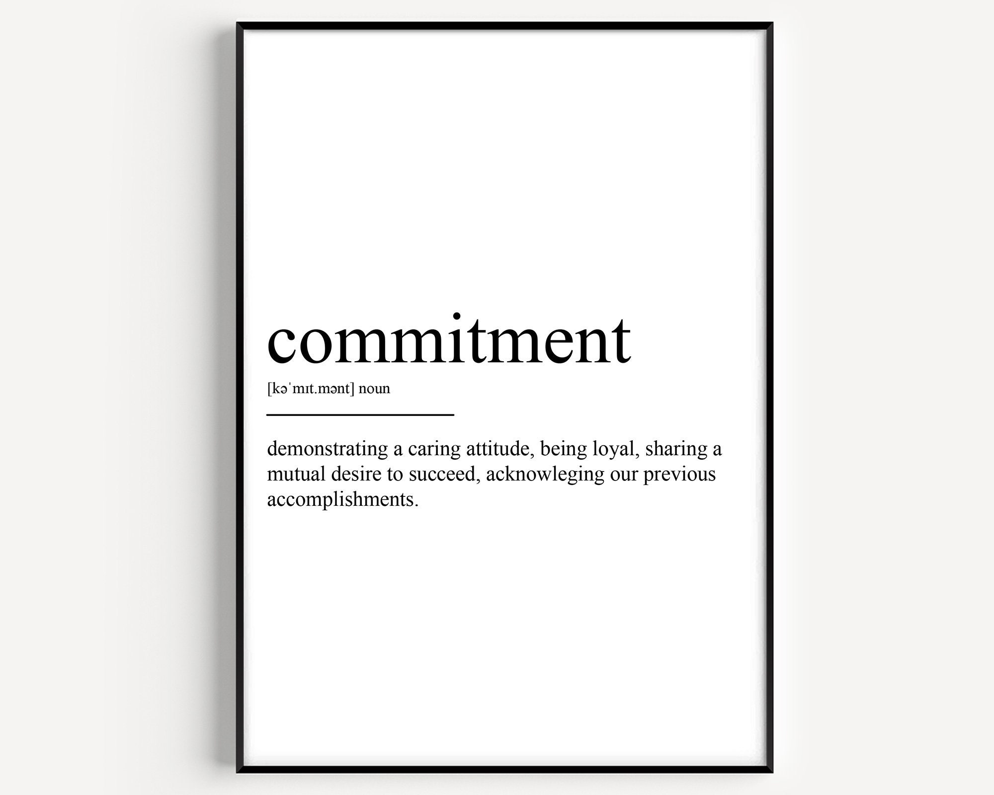 What does commitment mean store