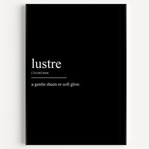 Lustre Definition Print - Etsy UK