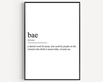 Bae Definition Print Etsy Denmark