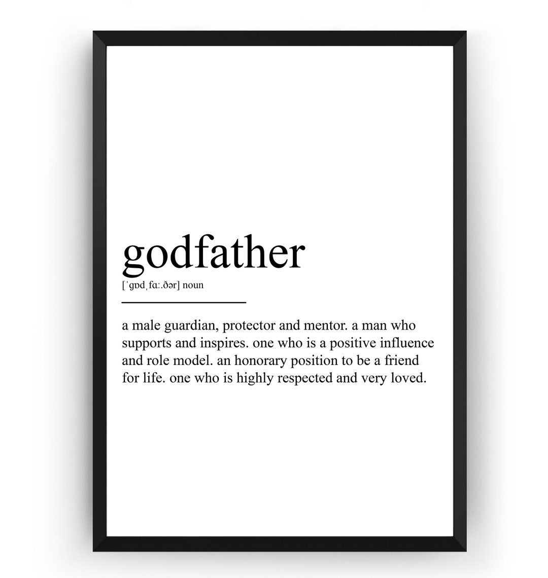 Godfather Definition Print - Etsy