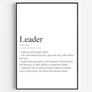 Leader Definition Print - Etsy