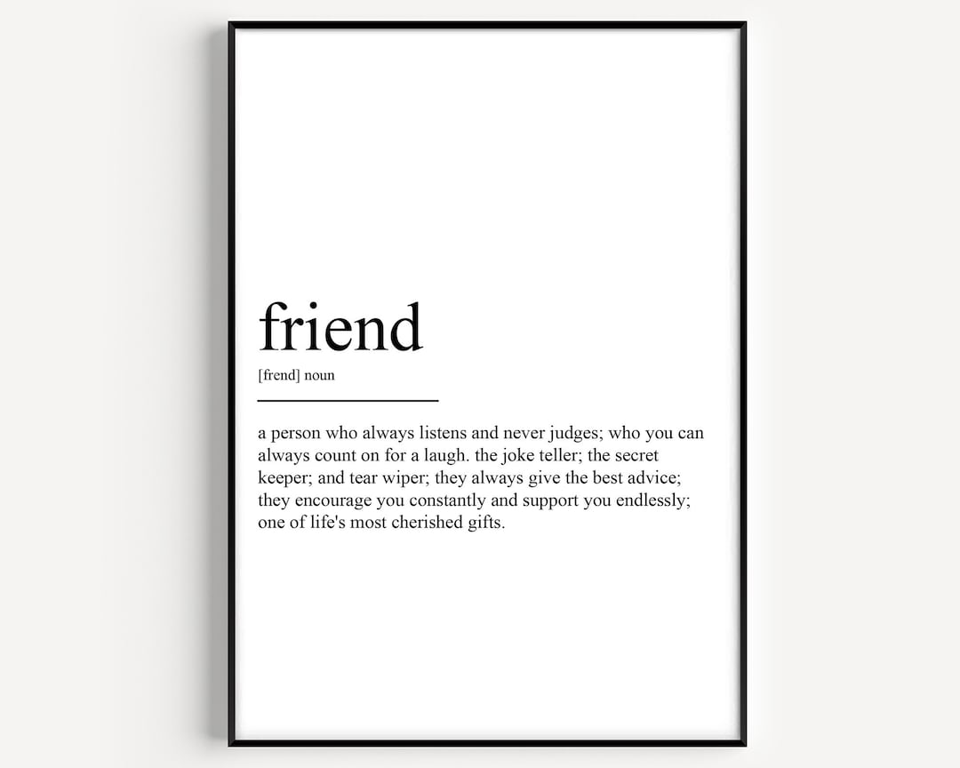 Friend Definition Print - Version 2 - Etsy