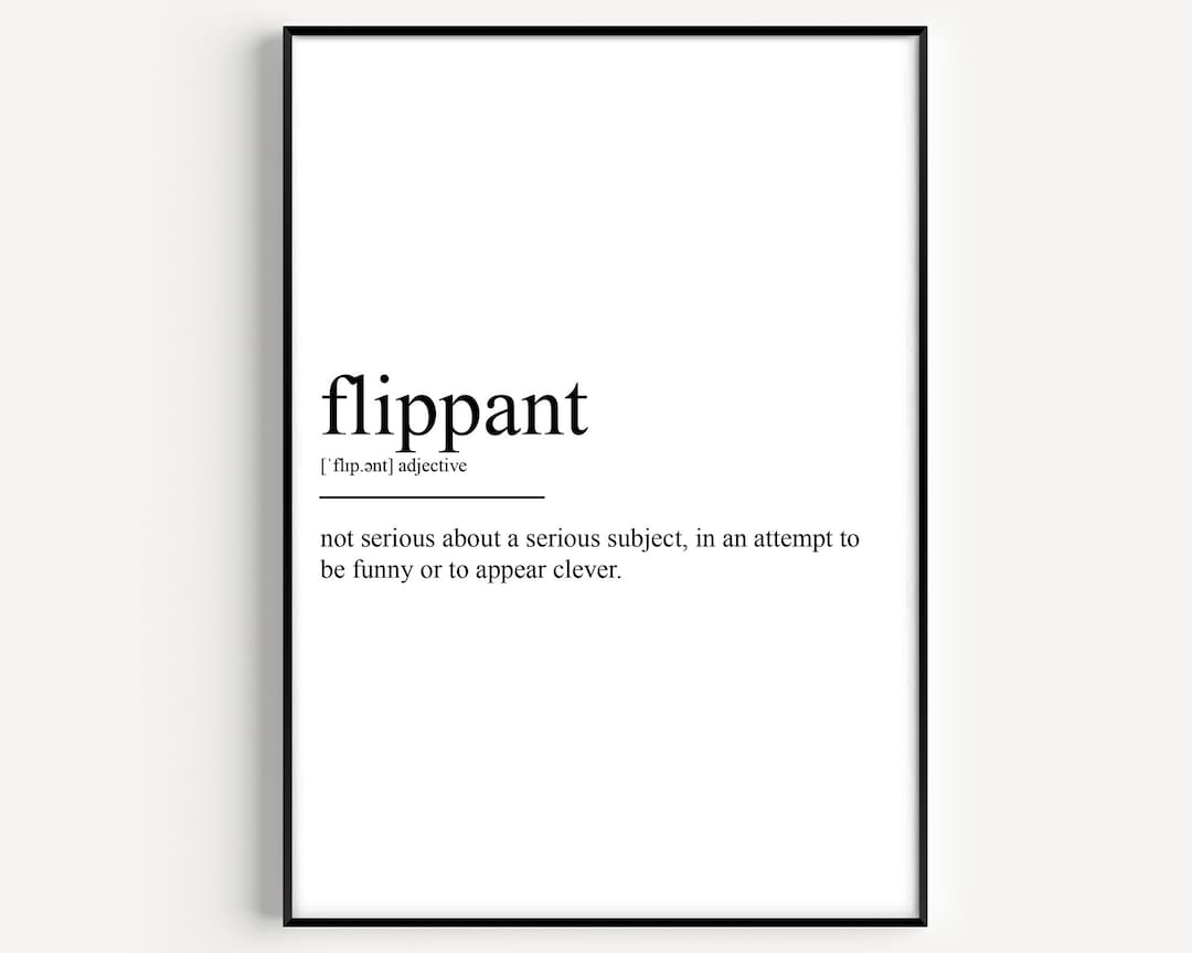 Flippant Definition Print - Etsy