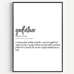 Godfather Definition Print - Etsy