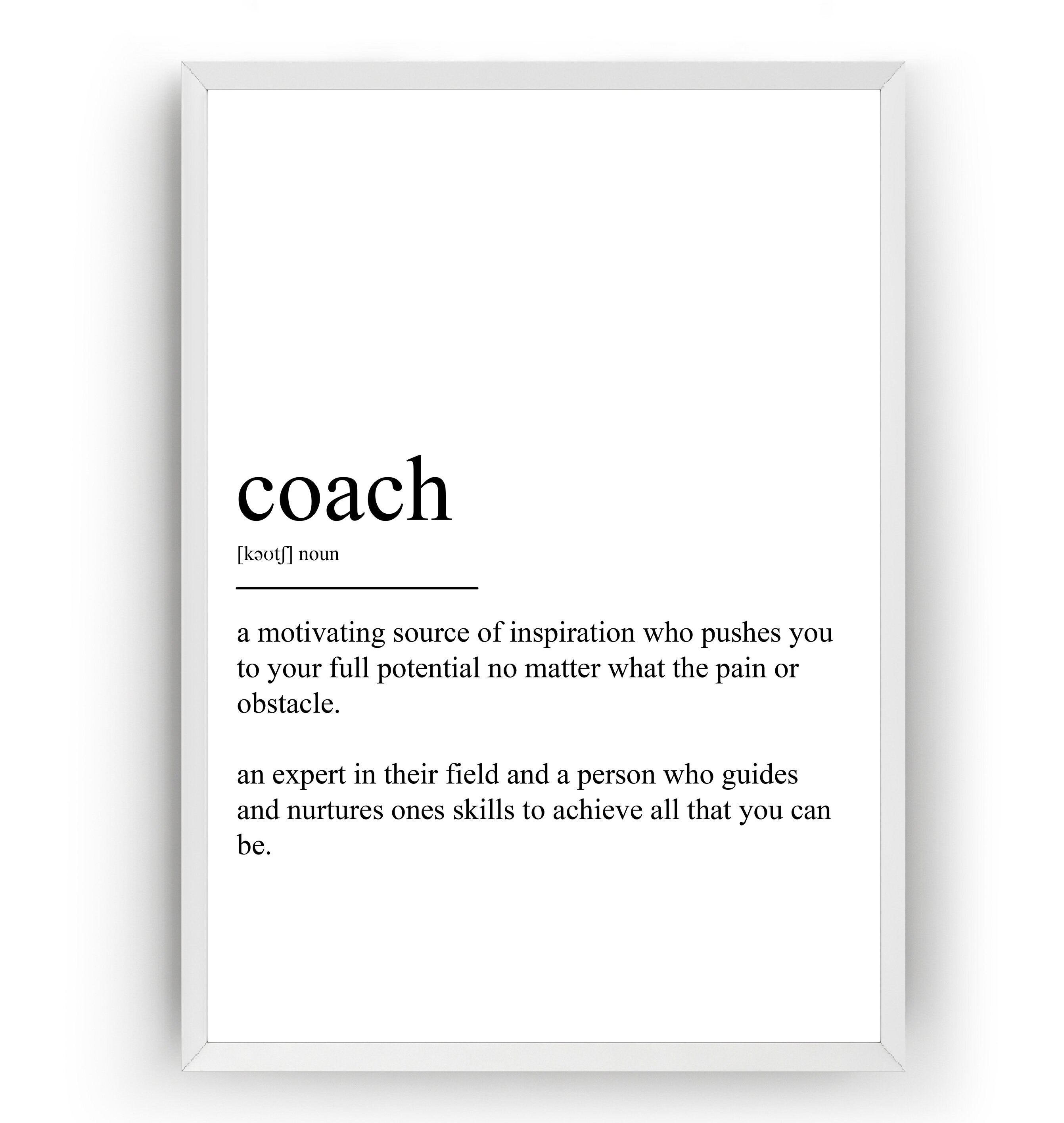 Coach Definition Print | Etsy