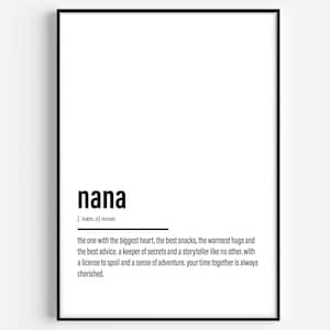 Nana Definition Print - Etsy