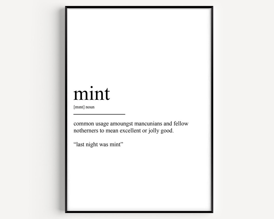 Mint Definition Print - Etsy