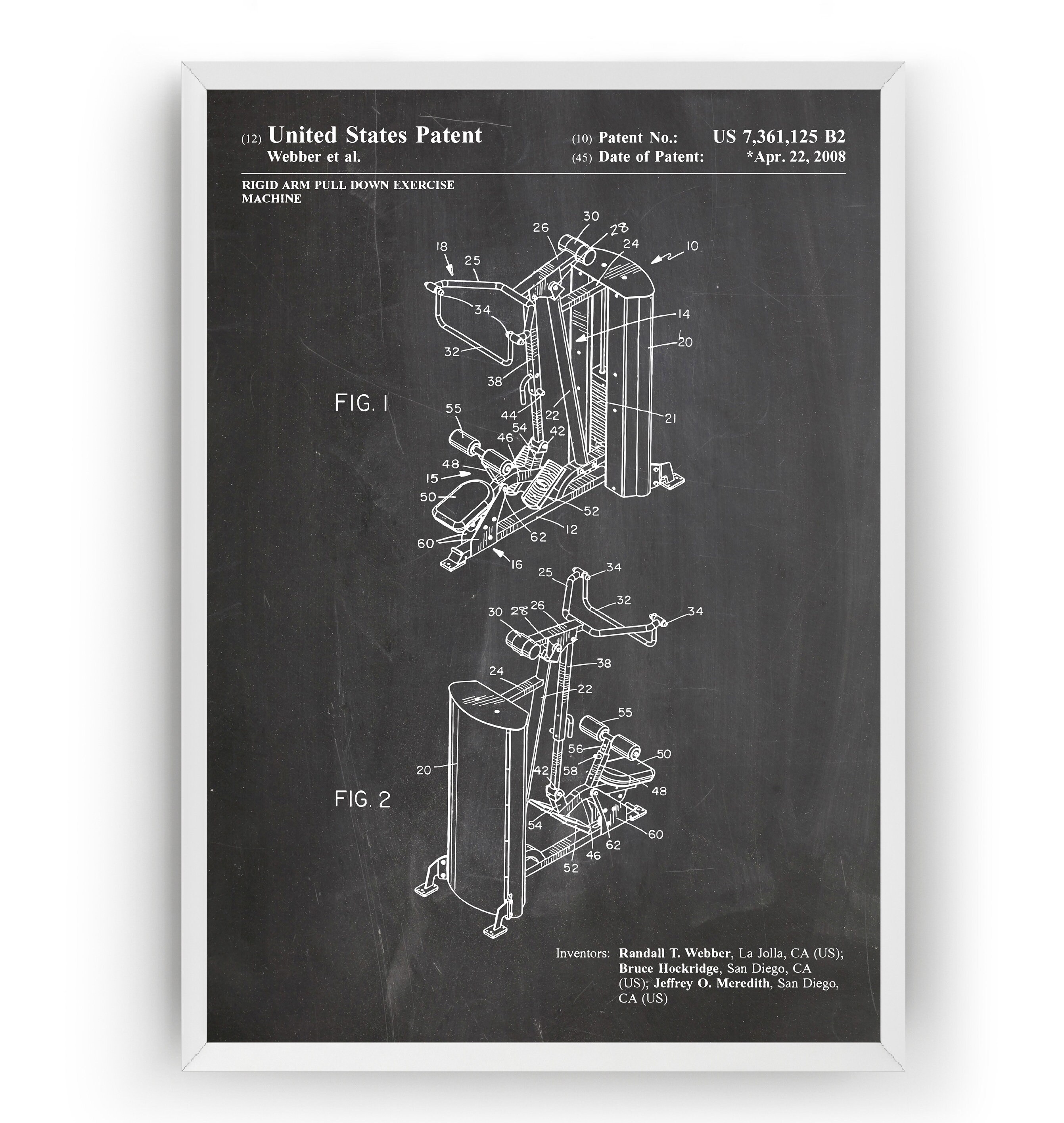 Pull Down Exercise Machine 2008 Patent Print Gym Wall Art | Etsy