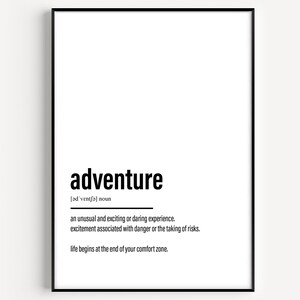 Adventure Definition Print - Etsy