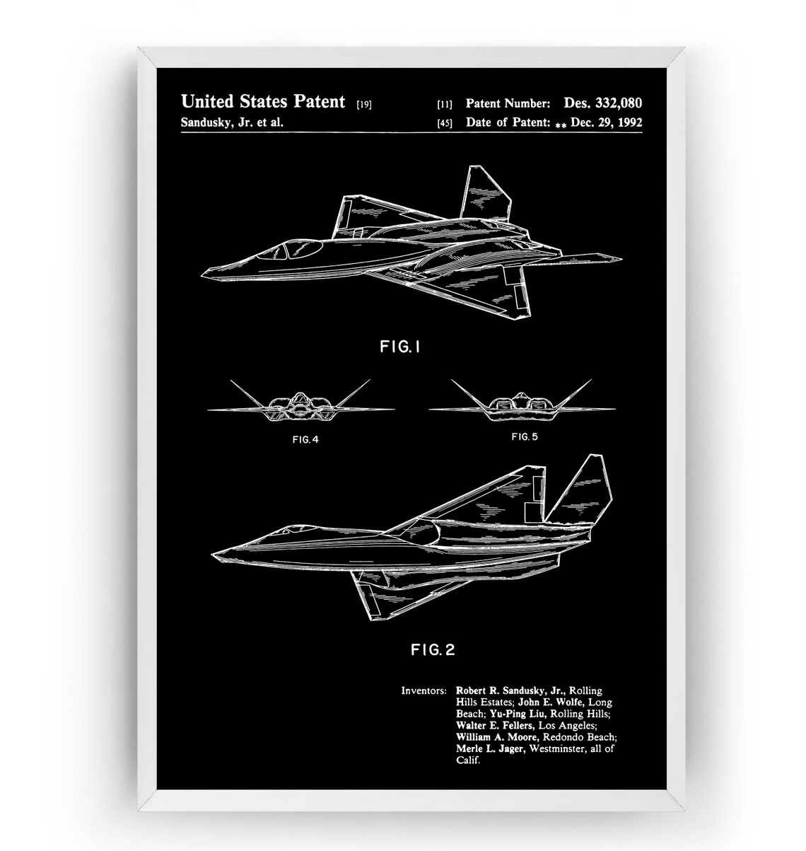 YF-23 Stealth Fighter 1992 Patent Print Wall Art Poster | Etsy