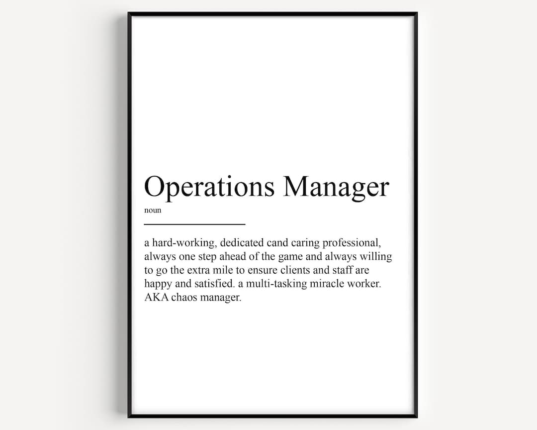 Operations Manager Definition Print - Etsy