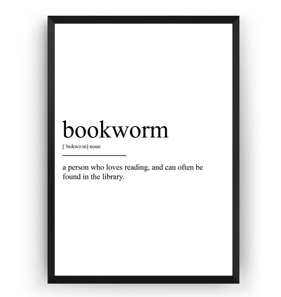 Bookworm Definition Print | Etsy